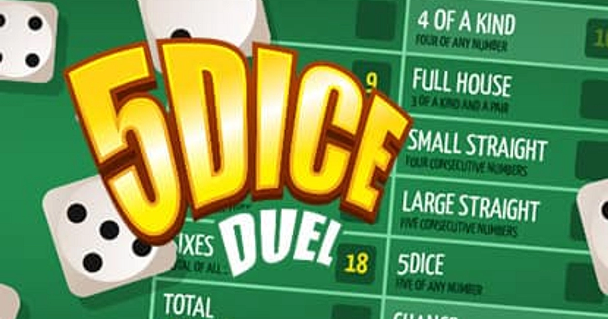 Speel nu gratis het leuke dobbelspel 5Dice Duel!