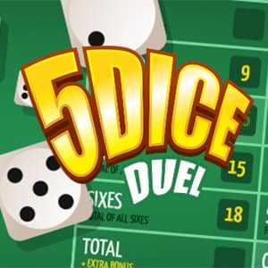 Speel nu gratis het leuke dobbelspel 5Dice Duel!